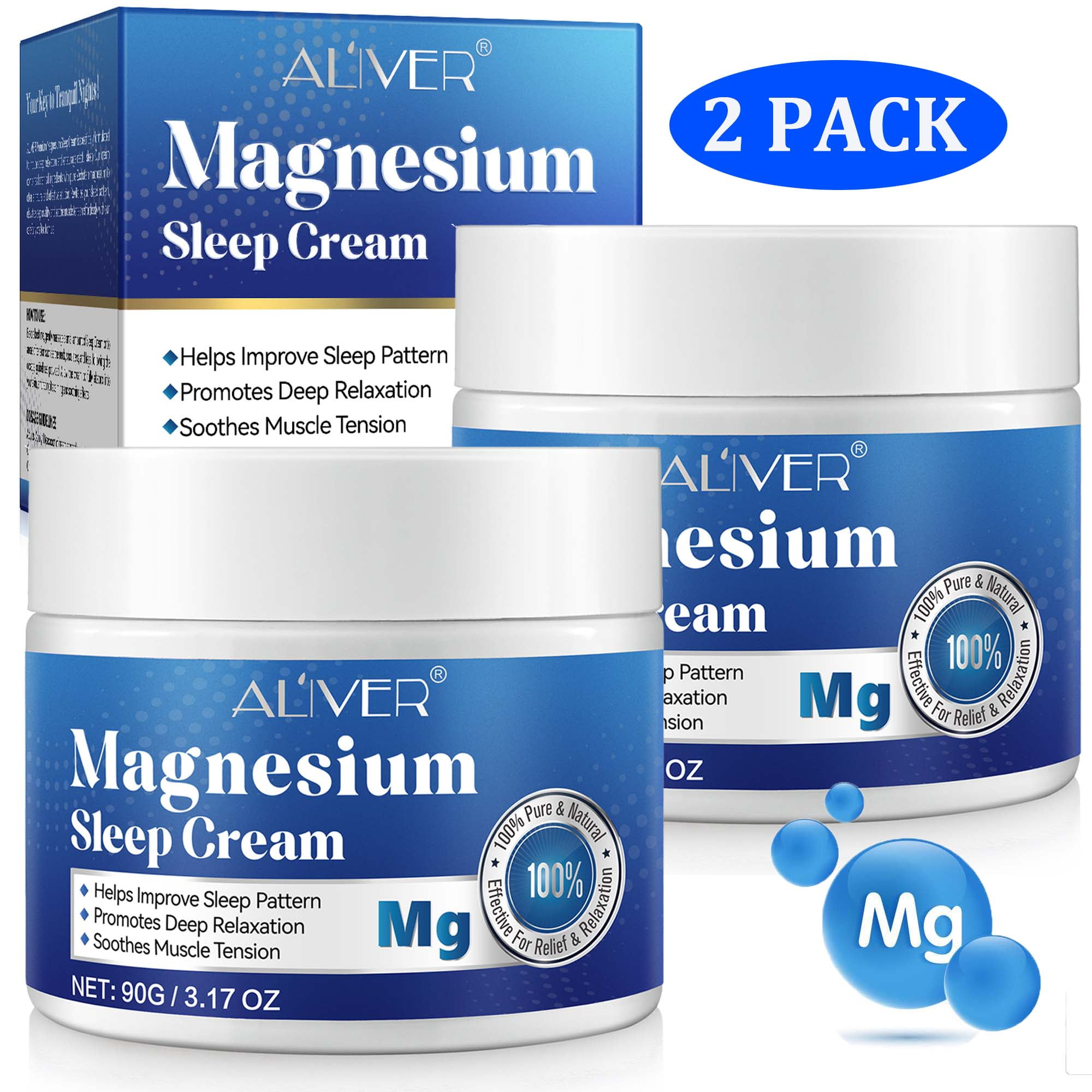 Aliver Magesium Sleep Cream 2 Pack, Deep Relaxation - Sooth Muscle ...
