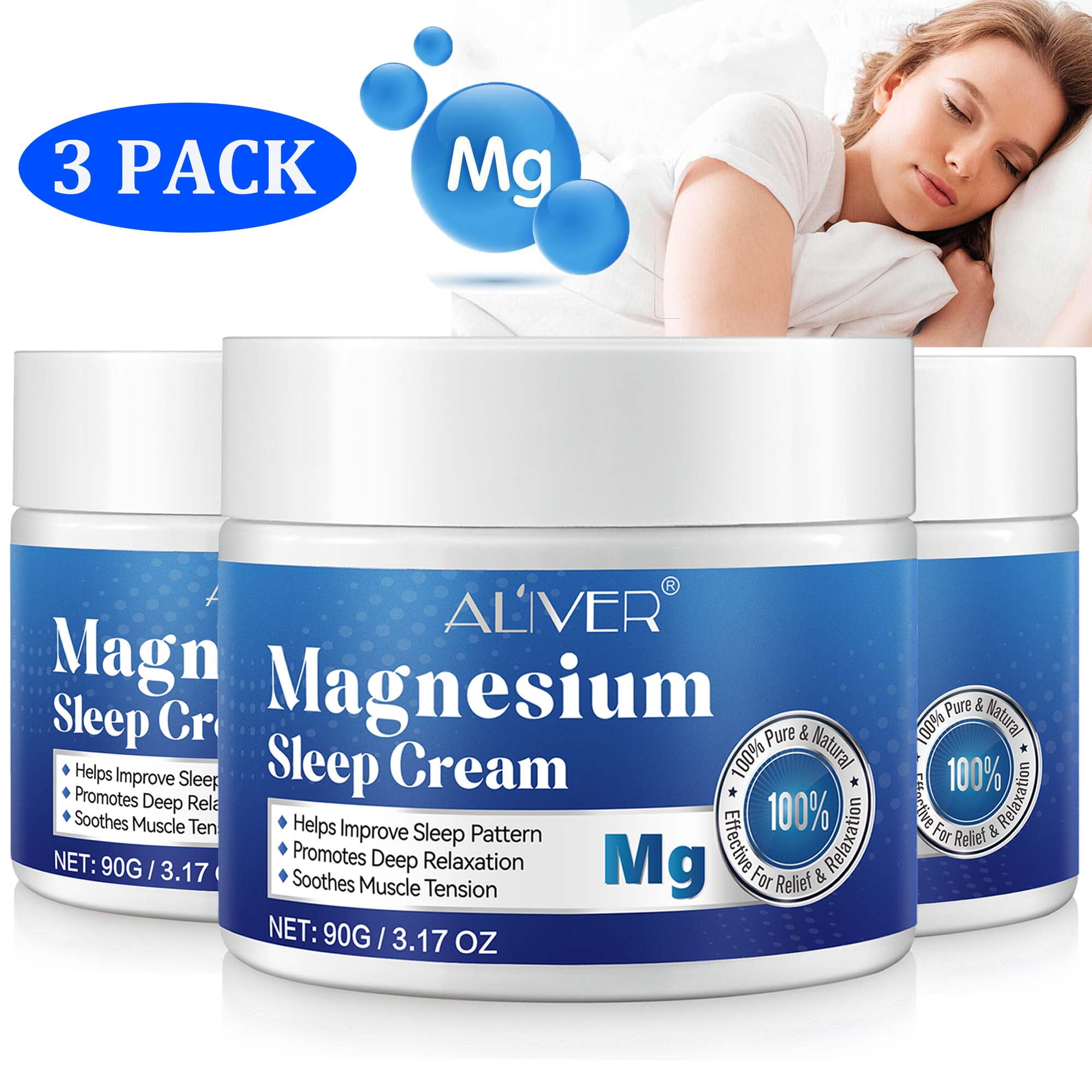 Aliver Magesium Sleep Cream 3 Pack, Deep Relaxation - Sooth Muscle ...