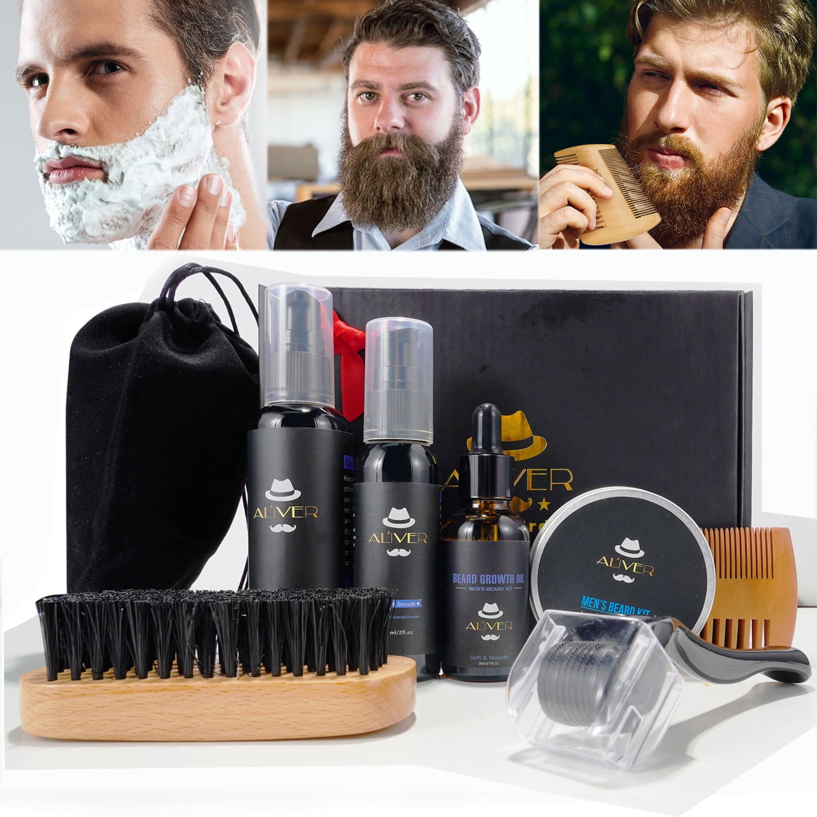 Aliver Men's Beard Care kit, Beard Growing Gift Set with Beard Growth ...