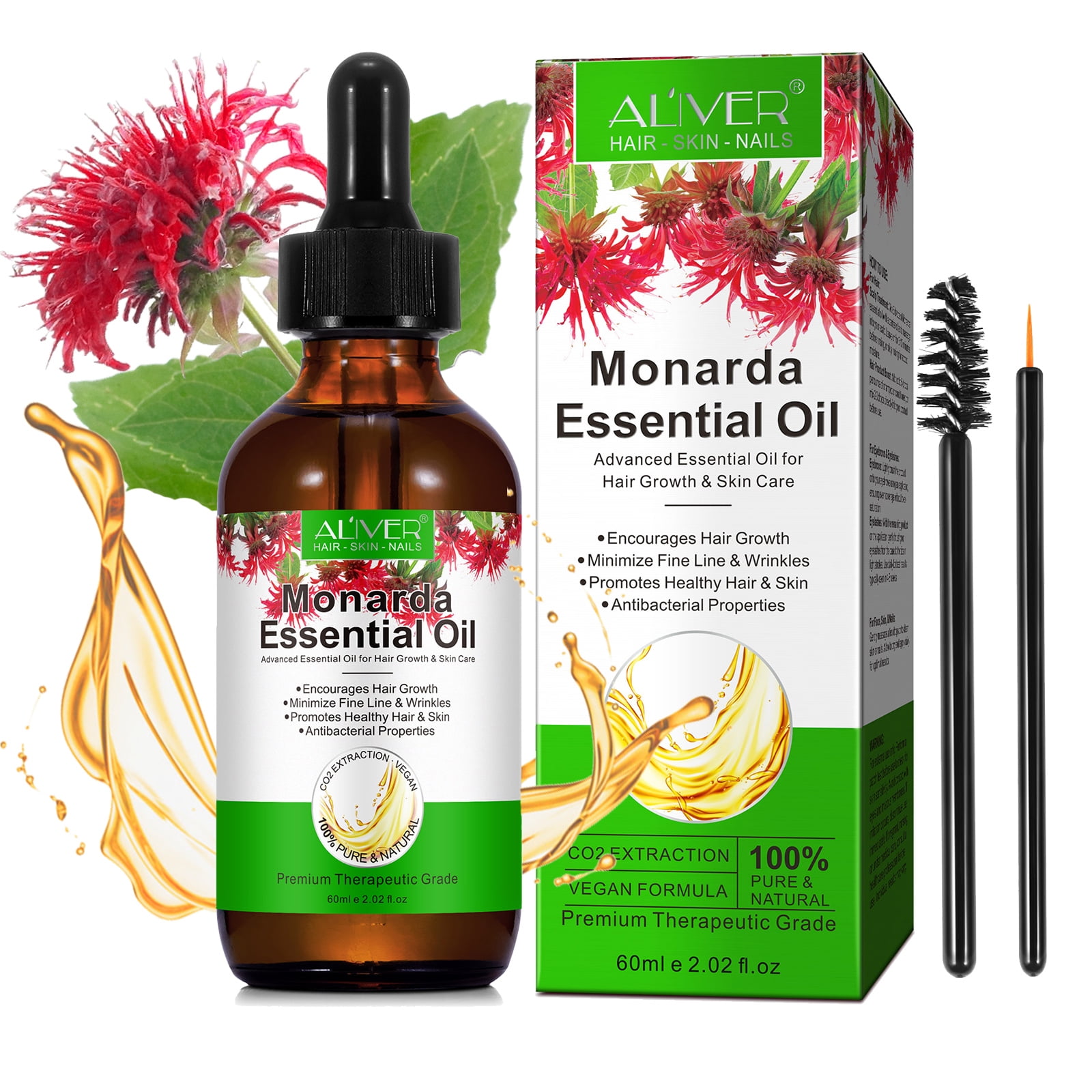 ALIVER Monarda Essential Oil, CO2 Extraction, Pure Organic, Skin Care ...