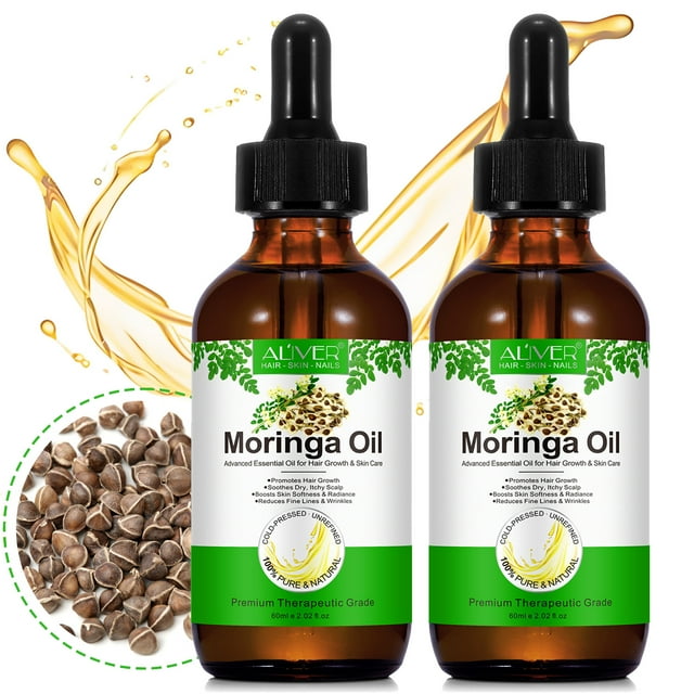 Aliver Moringa Seed Oil - 4 Fl Oz – 100% Natural Cold Pressed Moringa ...