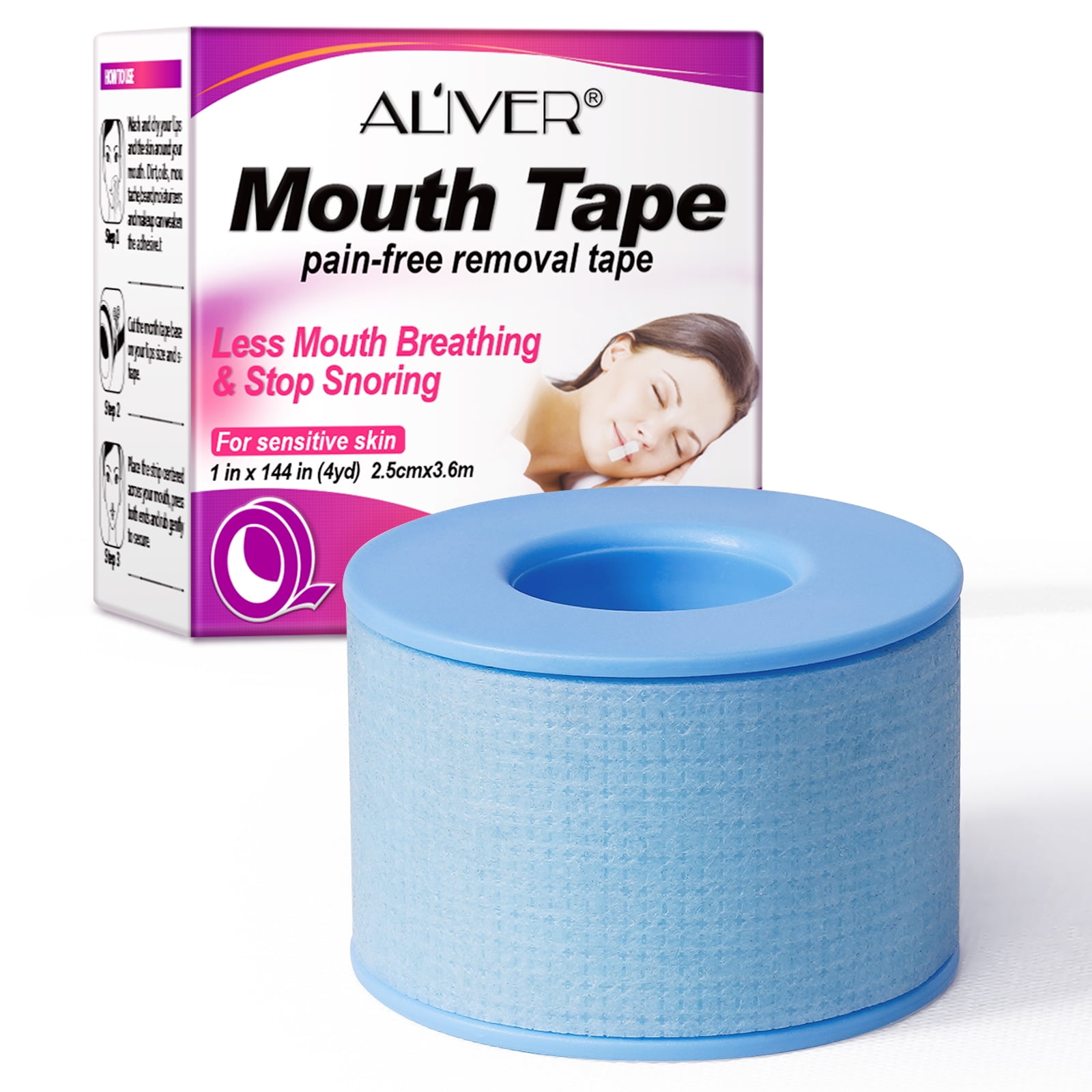 Aliver Mouth Tape Pain-Free Removal Tape,Less Mouth Breathing & Stop ...