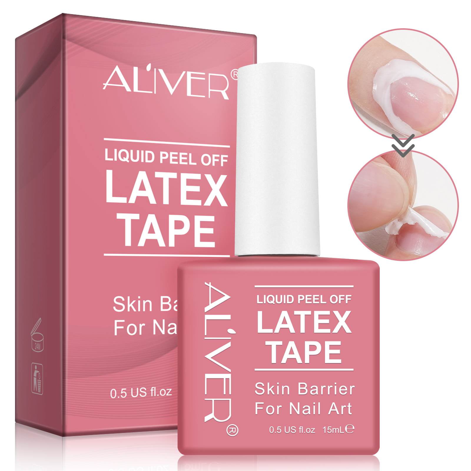 Aliver Nail Art Latex Tape Peel Off Liquid, Anti-overflow Peel Off ...