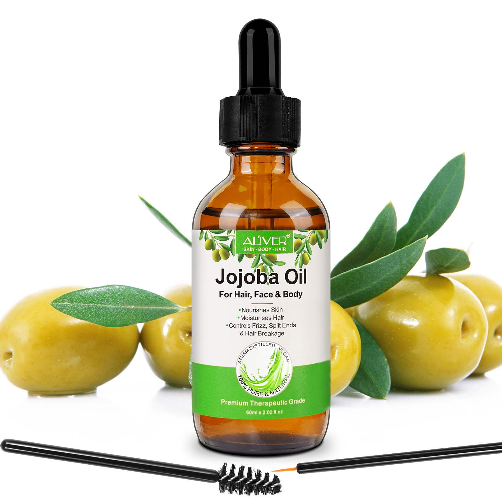 Aliver Organic Jojoba Oil 60ml 100 Pure And Natural Jojoba Oil For Hair