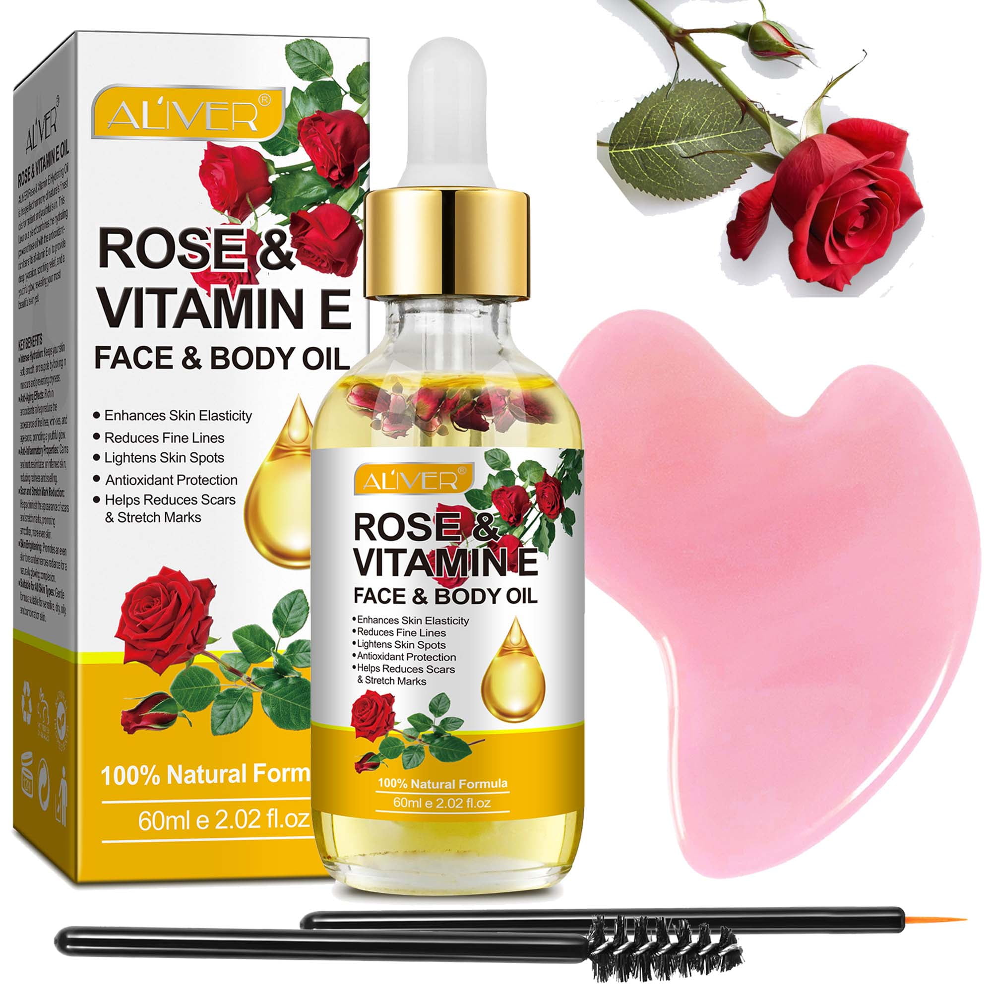 Aliver Rose Vitamin E Oil for Face Body, Rich in Vitamins and ...
