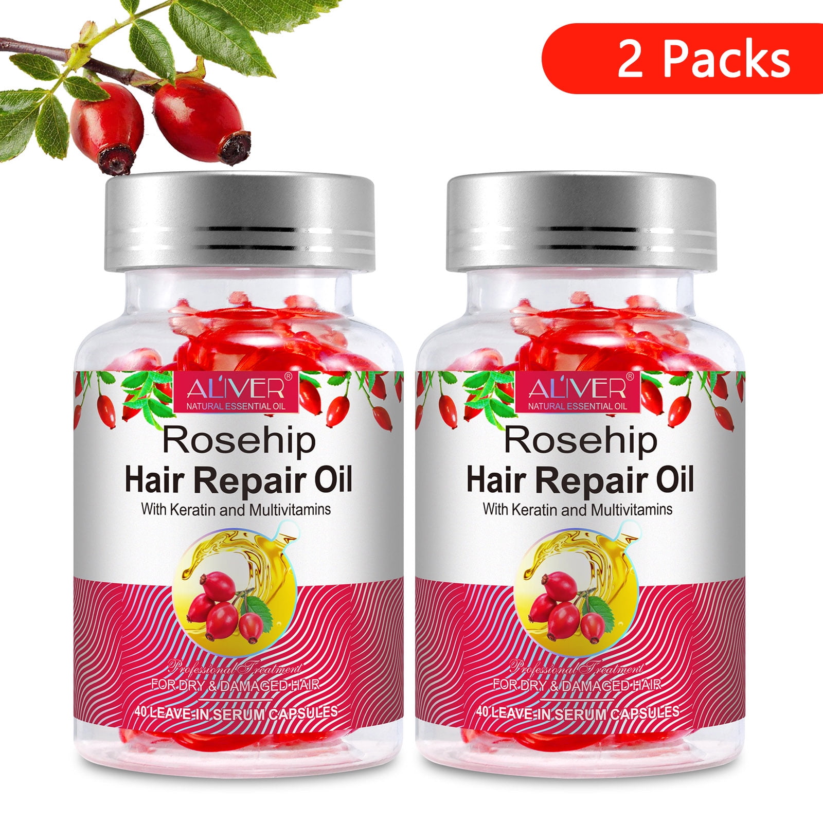 Aliver Rosehip Oil Capsules for Hair, No Need to Rinse – Hair Vitamin ...