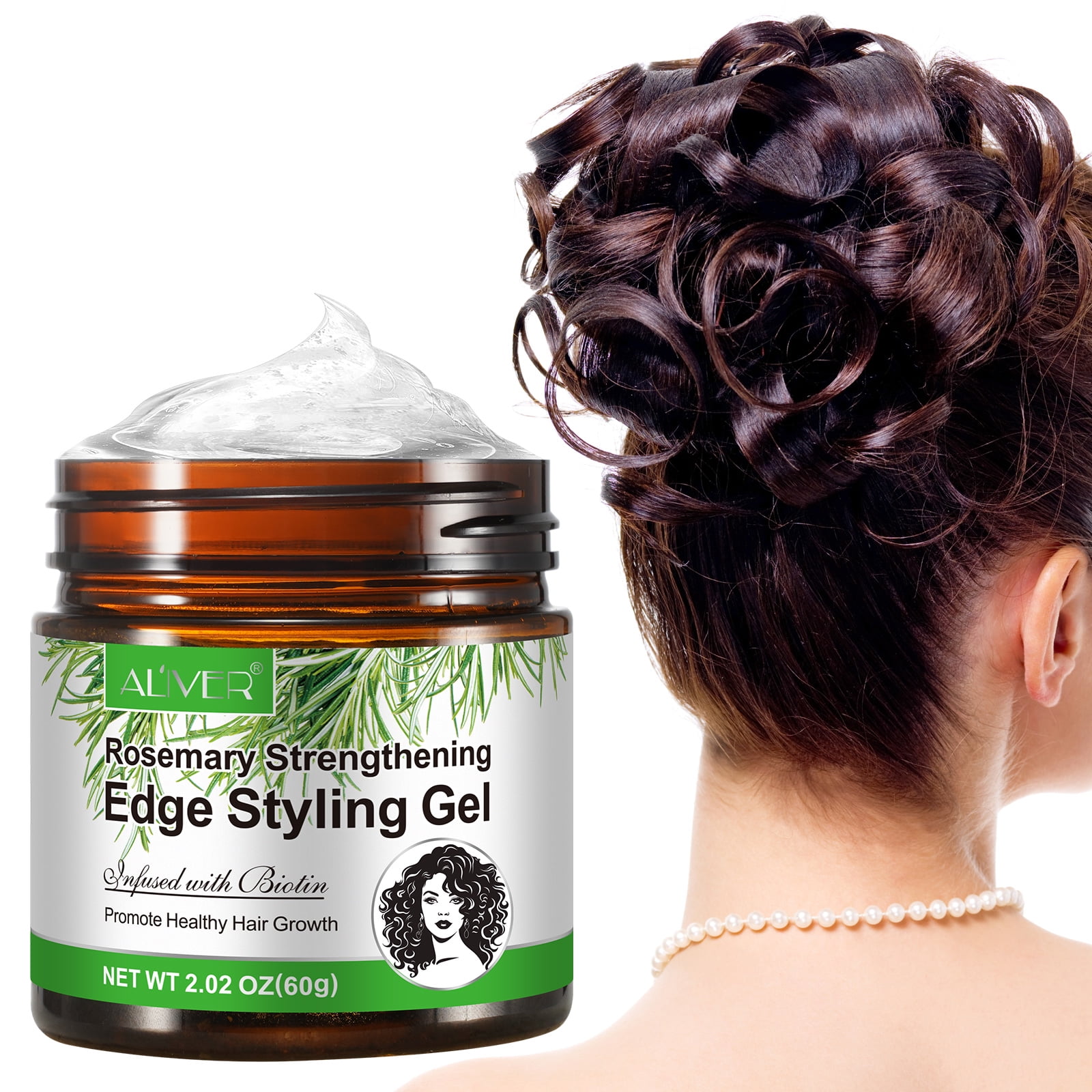 Aliver Rosemary Edge Styling Gel,Hair Styling Gel Edge Control Wax Non ...