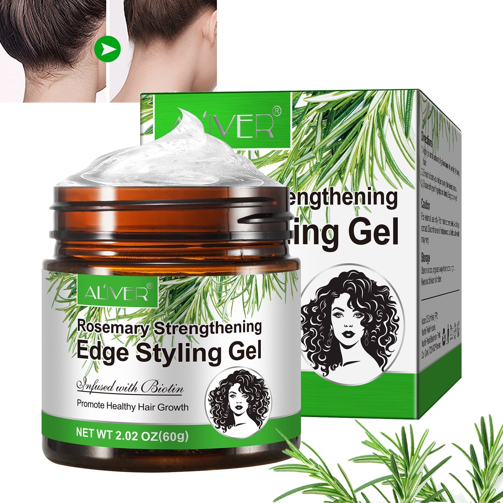 Aliver Rosemary Edge Styling Gel – Strengthens, Smooths & Boosts Hair ...