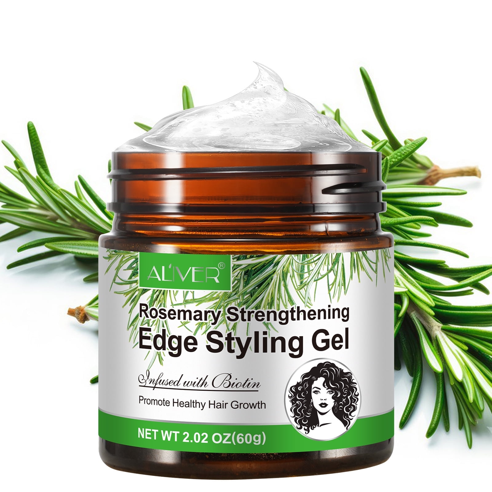 Aliver Rosemary Edge Styling Gel,Strong Hold Non-Greasy Edge Control ...