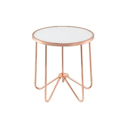 22" X 22" X 22" Frosted Glass And Rose Gold End Table - Walmart.com