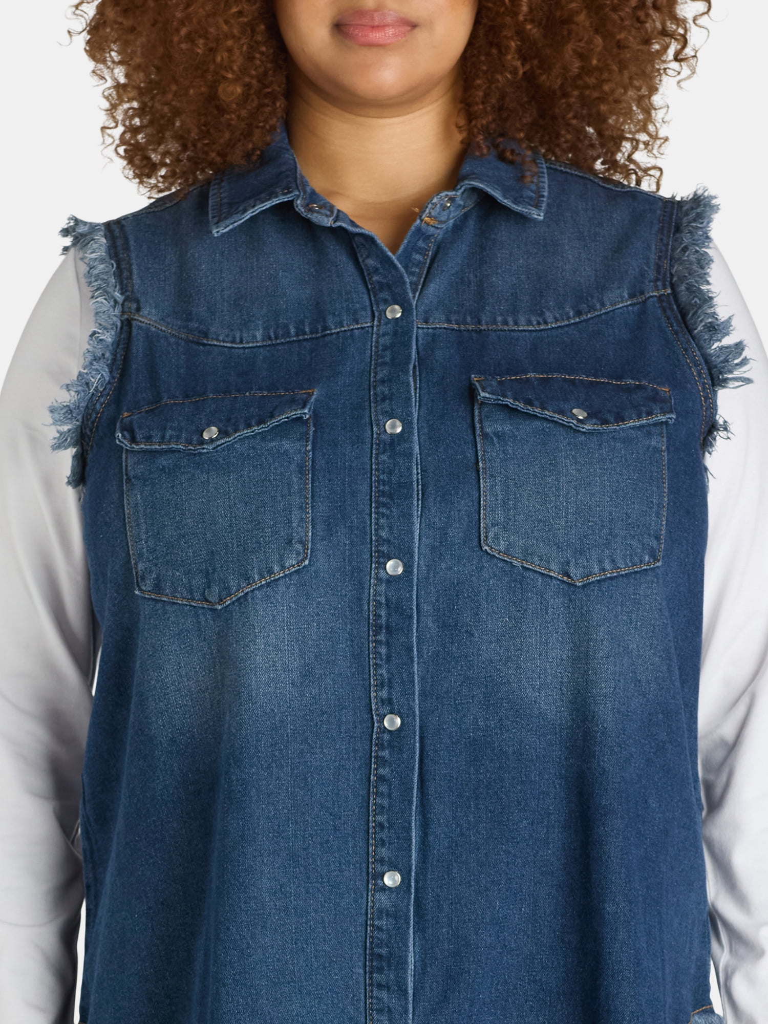Alivia Ford Women's Plus Denim Western Vest, Sizes 1X-4X - Walmart.com