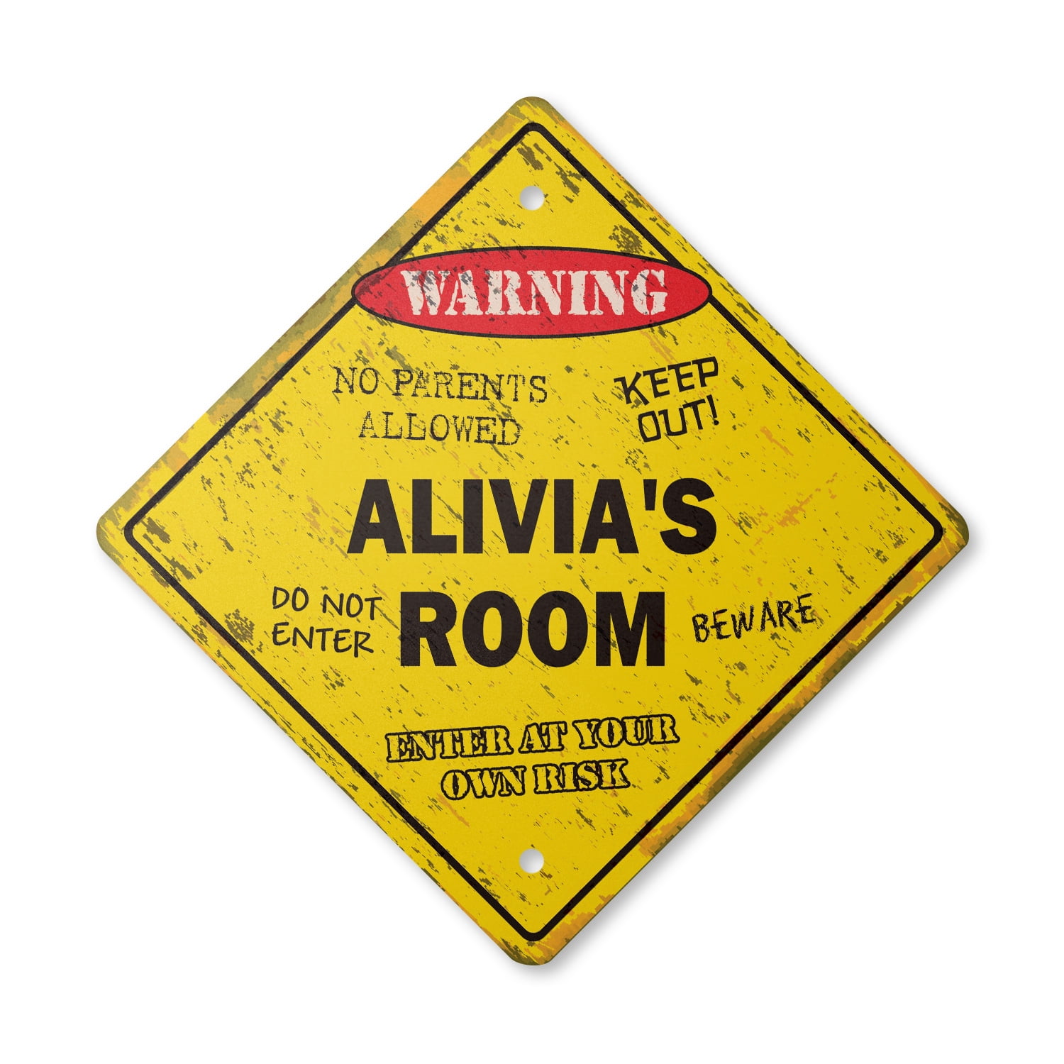 Alivia's Room Sign Vintage Crossing Zone Xing | Indoor/Outdoor Plastic ...