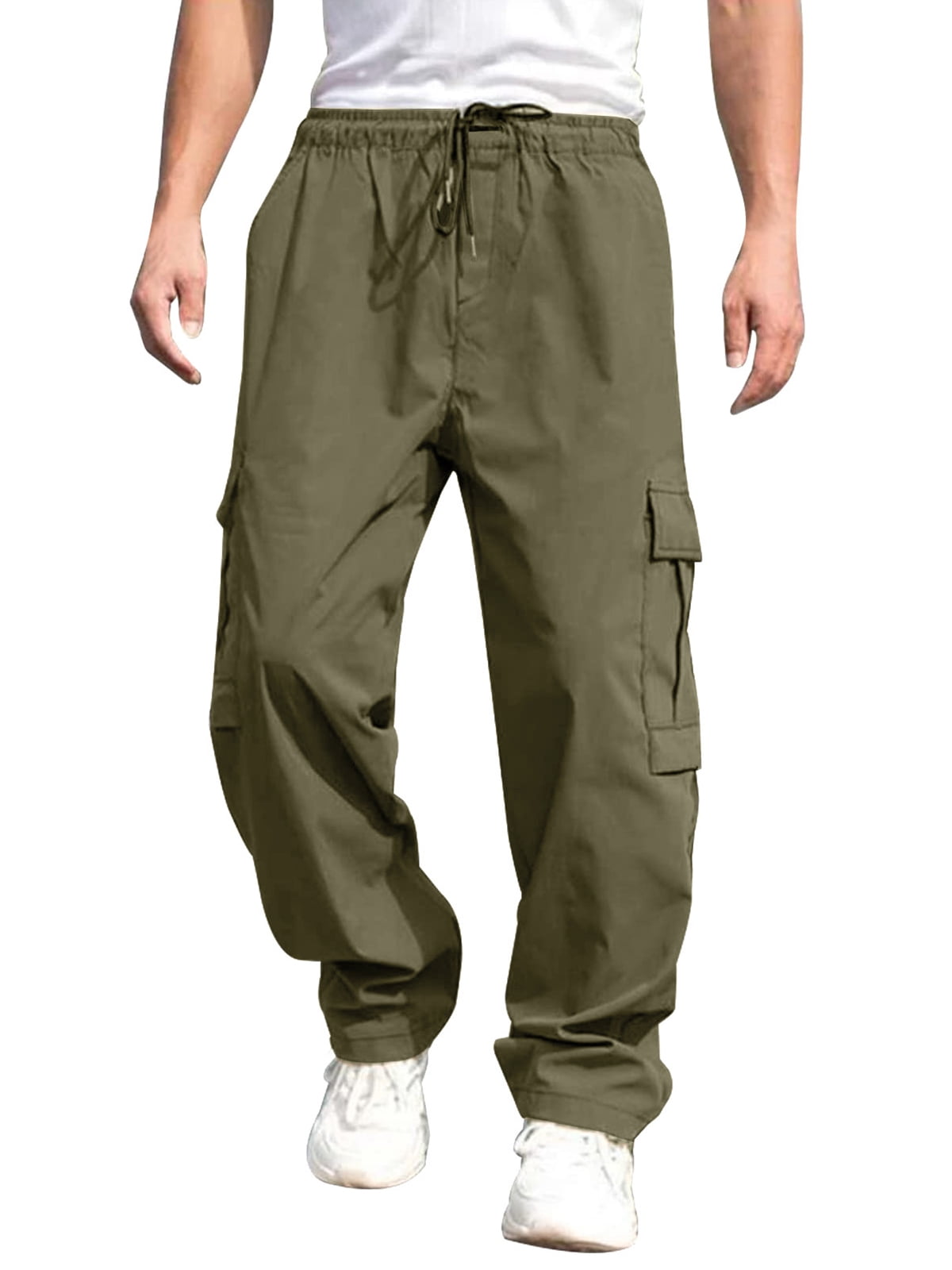 Alivor Men's Casual Cargo Pants Elastic Waist Lightweight Summer with ...