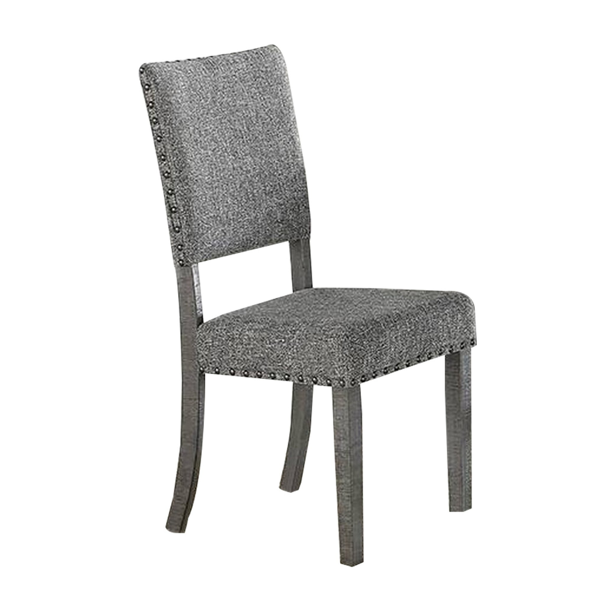 Alix 19 Inch Set of 2 Wood Dining Chairs, Nailhead Trim, Distressed ...