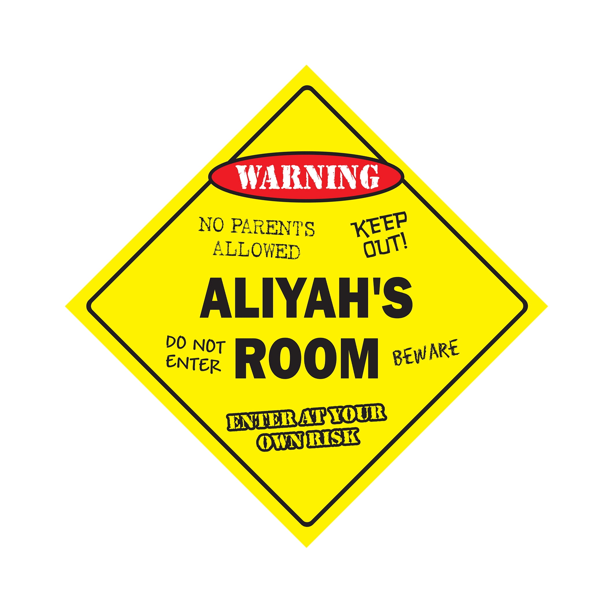 Aliyah's Room Sign Crossing Zone Xing | Indoor/Outdoor | 20" Tall kids ...