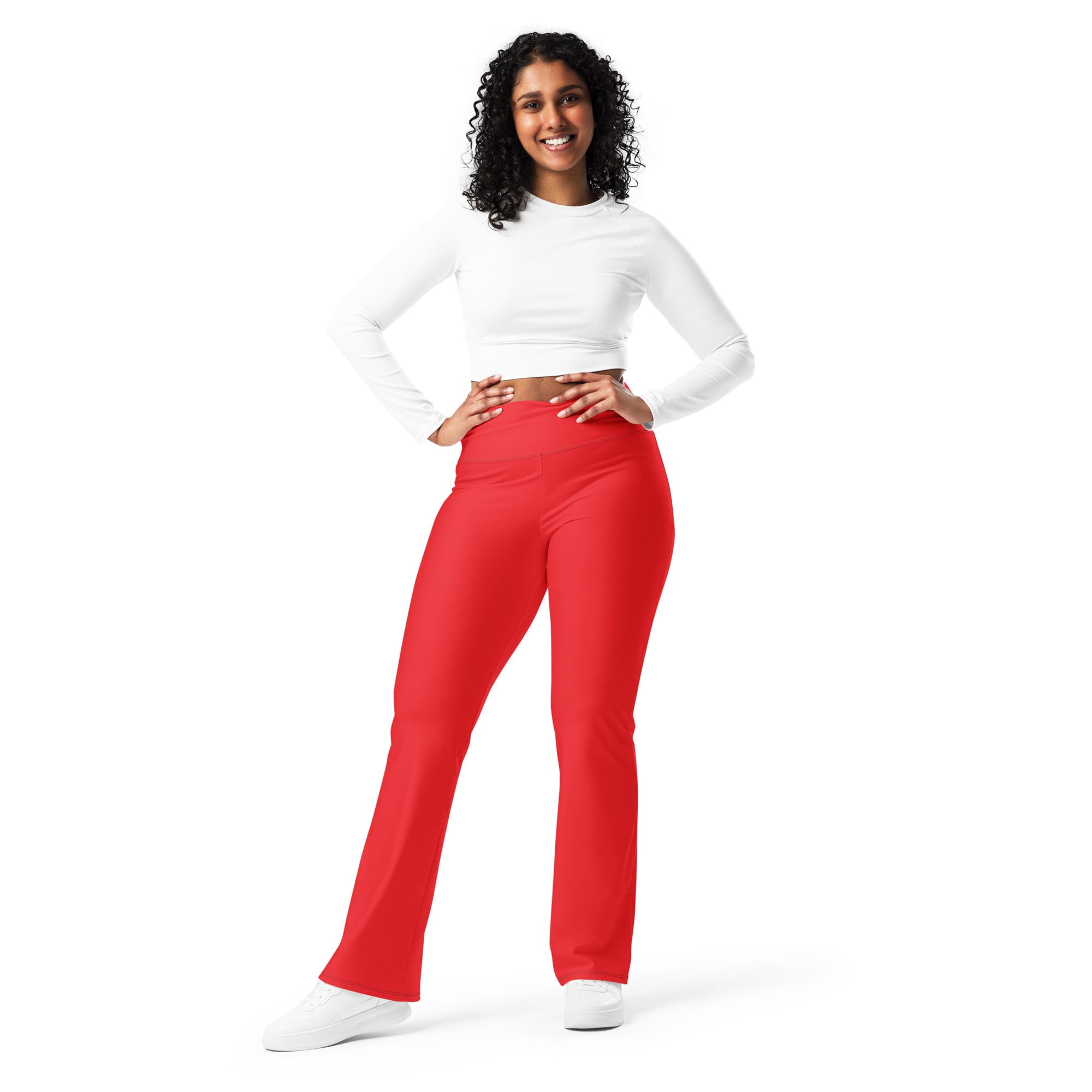 Alizarin Flare Leggings, Orange Flare Leggings - Walmart.com