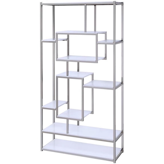 Alize Contemporary Wooden Bookshelf with Staggered Wide Shelves and ...