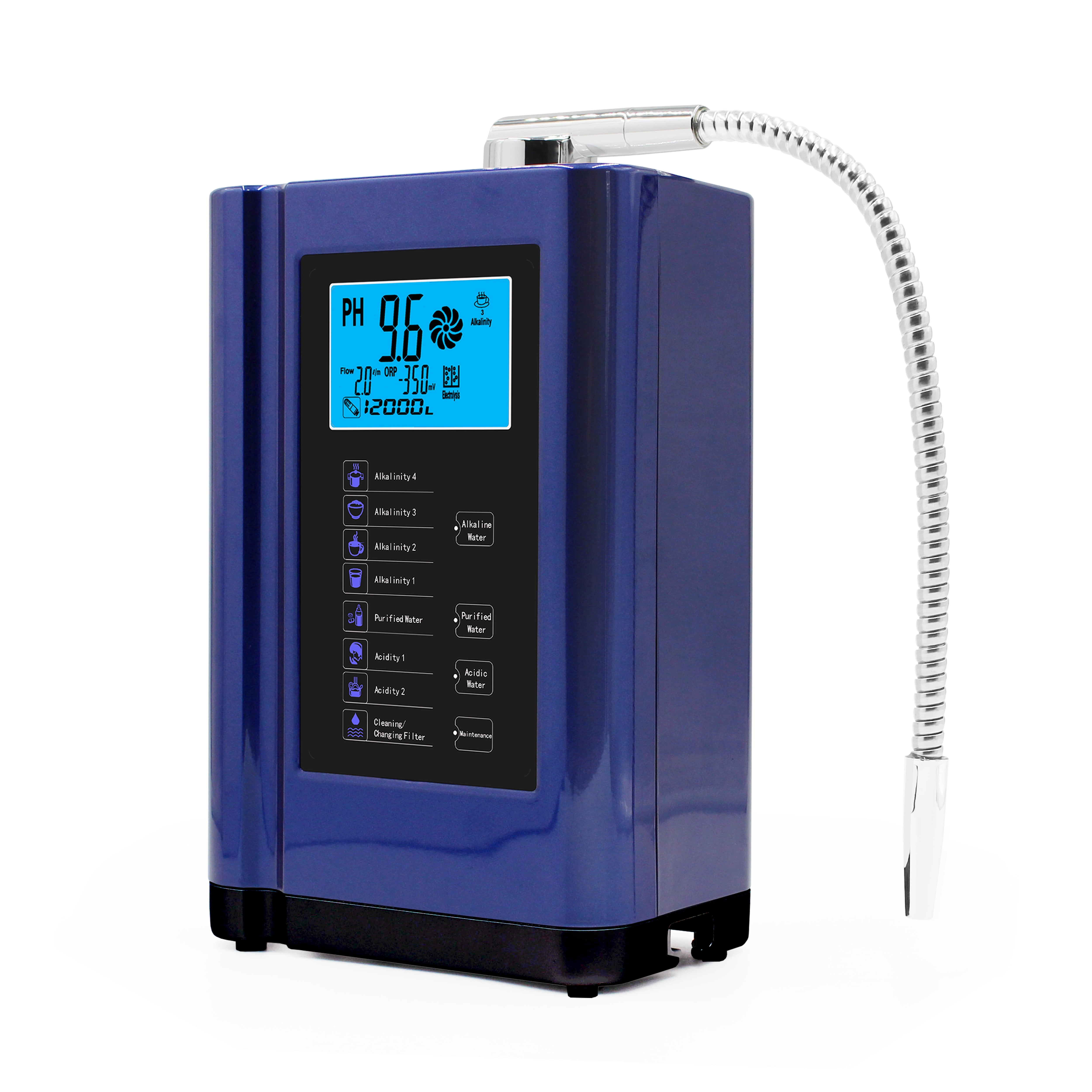 ALKA Water Ionizer, Alkaline Purifier, PH 3.5-10.5, -500mV ORP, 8000L ...