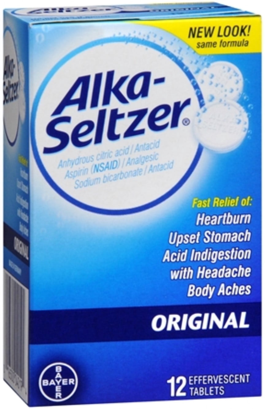 Alka-Seltzer Effervescent Tablets Original 12 ea (Pack of 4) - Walmart.com