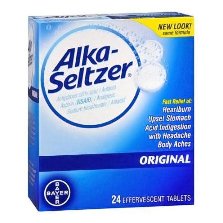 Alka-Seltzer Original Dissolvable Fizz Effervescent Tablets, 24 Ct ...