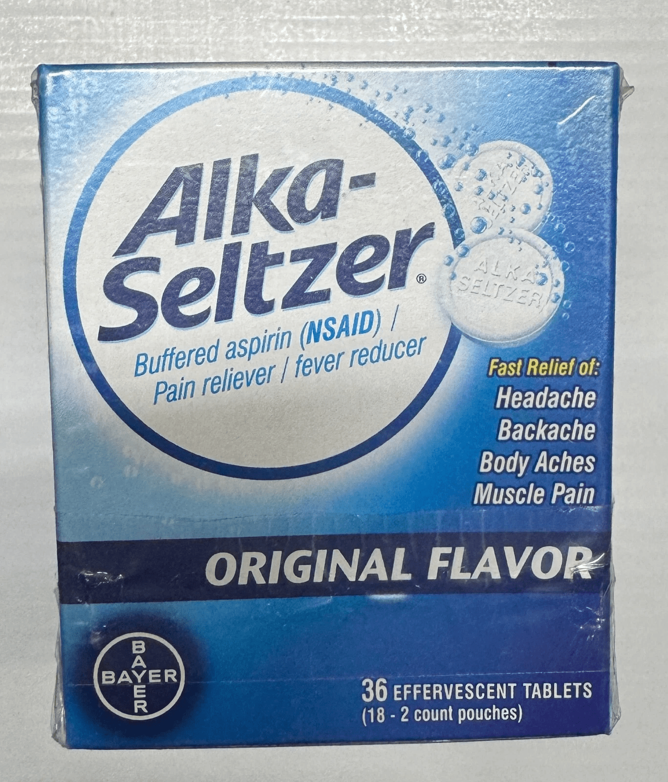 Alka-Seltzer Original Effervescent Tablets, 36 Count, Fast Relief for ...