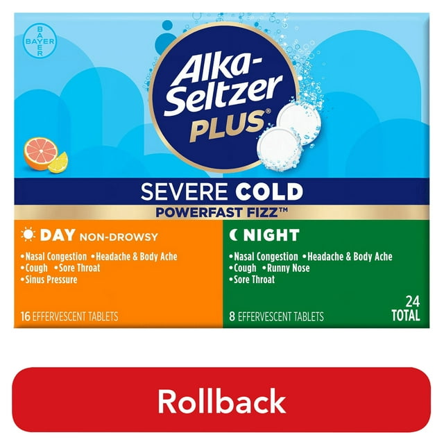 Alka-Seltzer Plus Powerfast Fizz Severe Day + Night Cold Medicine ...