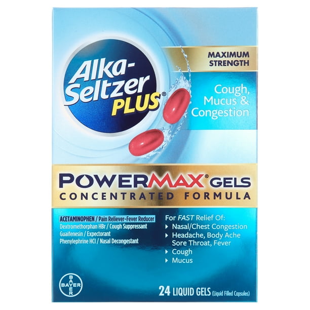 Alka-Seltzer Plus Powermax Cough, Mucus & Congestion Medicine, Liquid ...