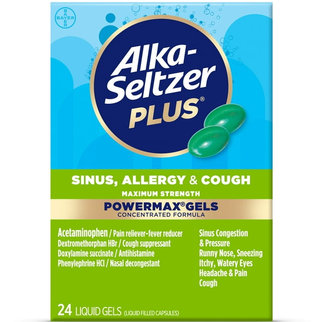 Alka-Seltzer Plus Powermax Severe Sinus, Allergy & Cough Medicine ...