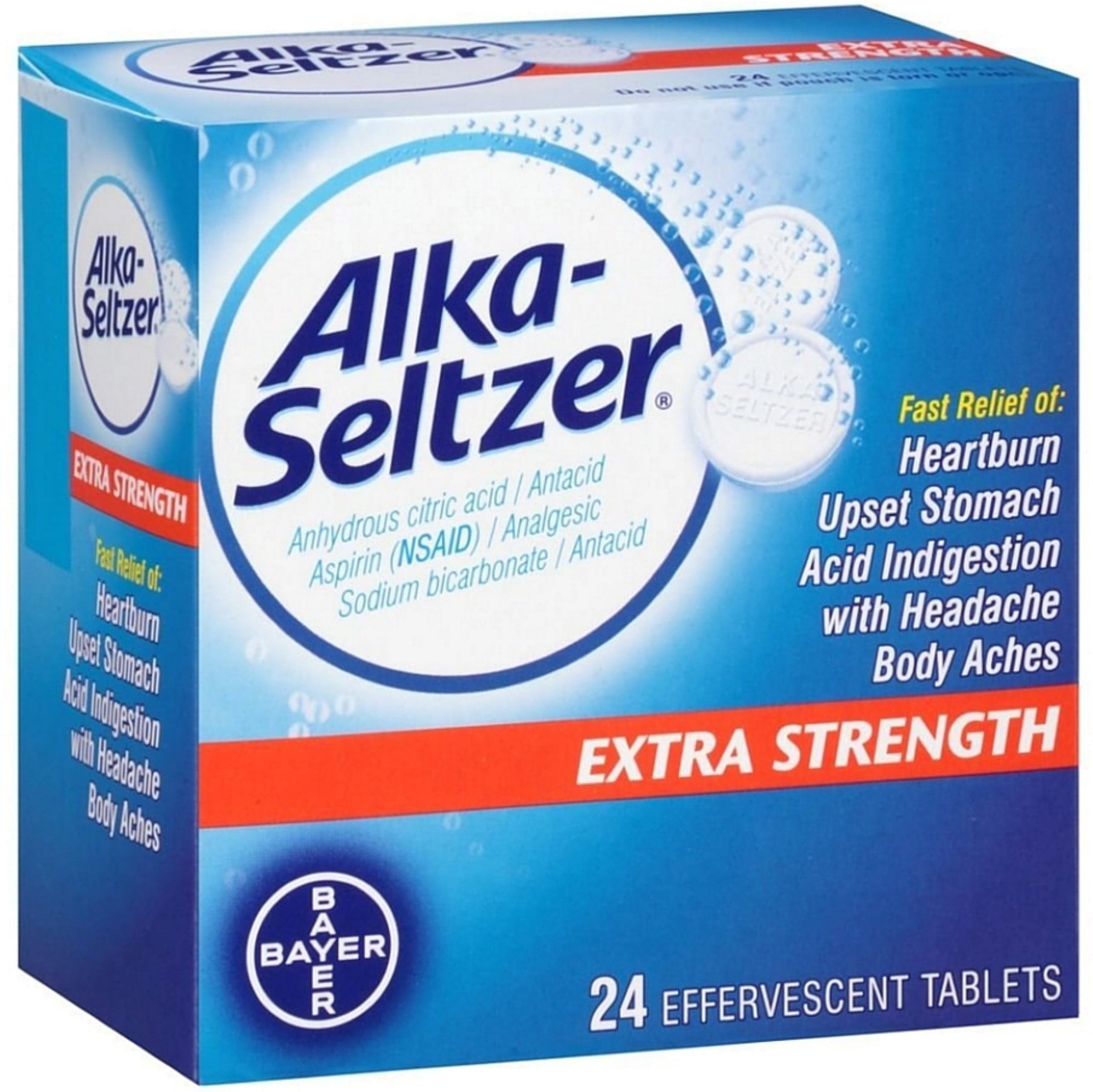 Alka-seltzer Extra Strength, 24-Count HSA/FSA Eligible - Walmart.com