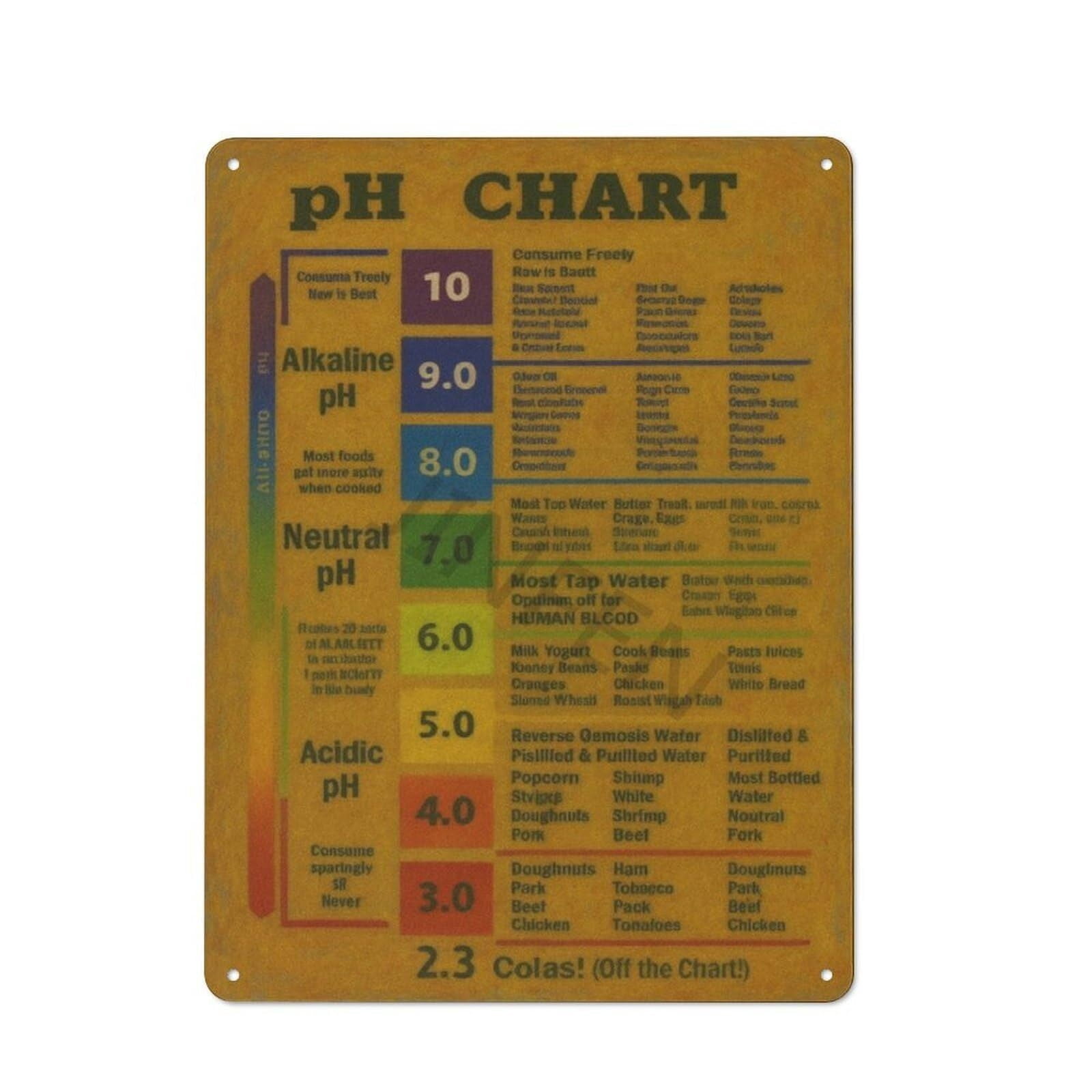 Alkaline Diet Balance Sheet Poster PH Food Chart Wall Art 4 Fashionable ...