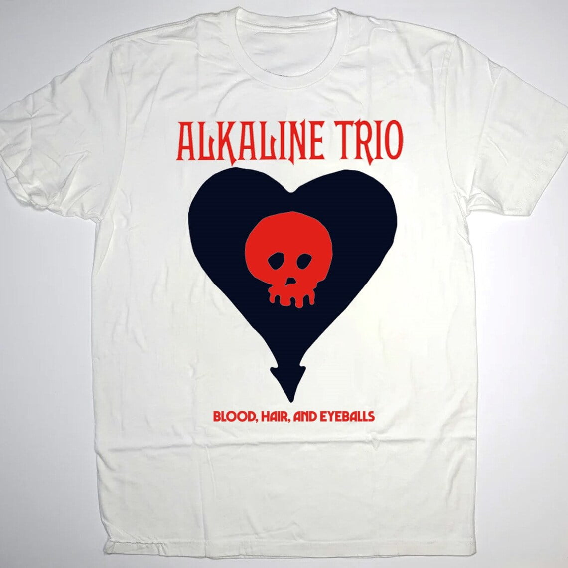 Alkaline Trio Heart Skull WHITE T-shirt, Alkaline Trio Blood Hair and ...