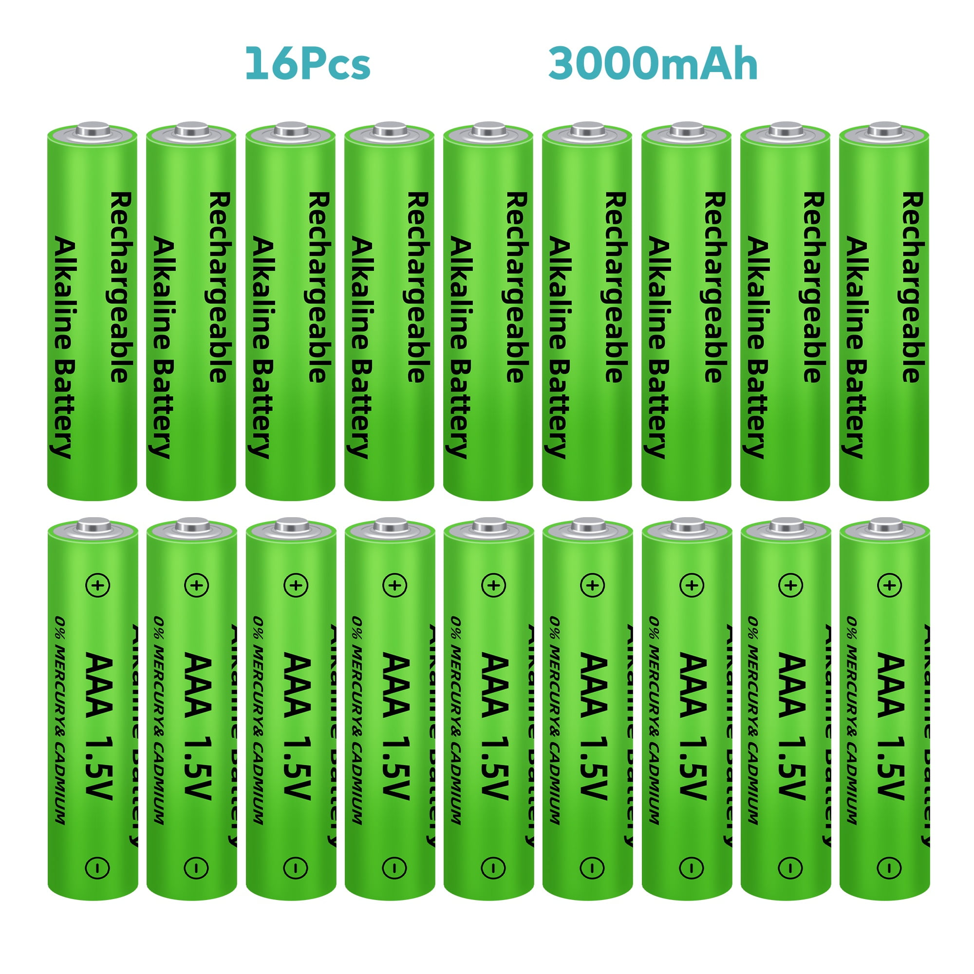 Alkaline Triple A Batteries,DFITO 3000mAh 1.5V Rechargeable AA ...