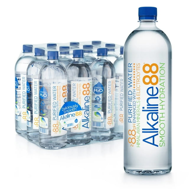 Alkaline88 Purified Water, Enhanced with Electrolytes and Minerals - 1 ...