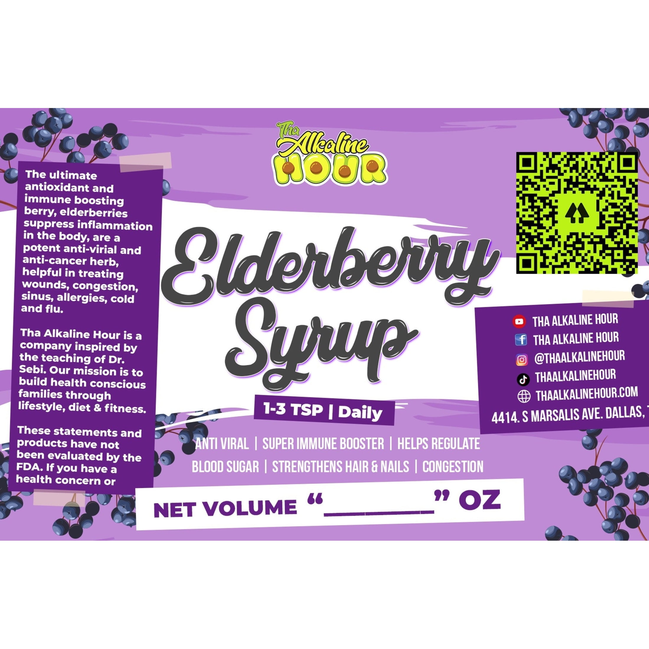 Alkalinehour Elderberry Syrup - 8 Oz - Walmart.com