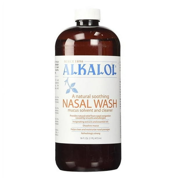 Alkalol Natural Soothing Nasal Wash Mucus Solvent And Cleaner - 16 Oz ...