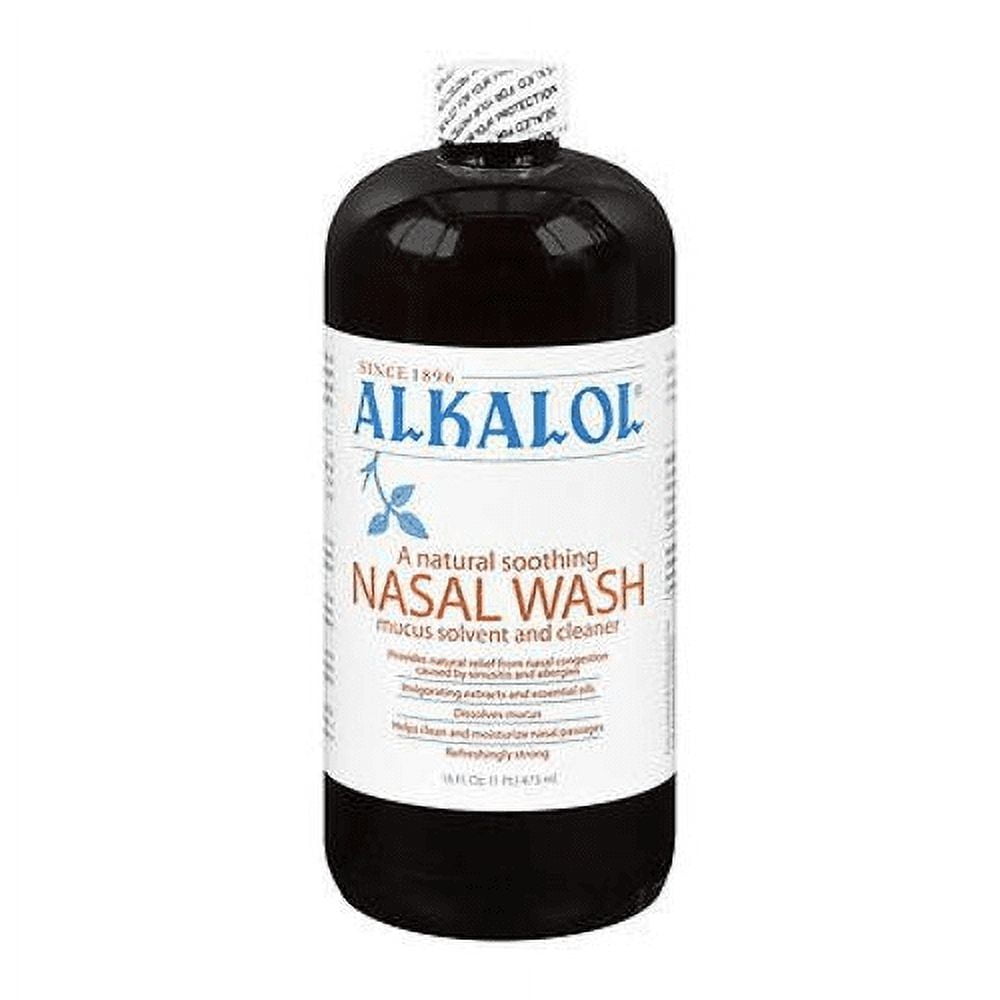 Alkalol Natural Soothing Nasal Wash Mucus Solvent & Cleaner 16 oz, 2 ...