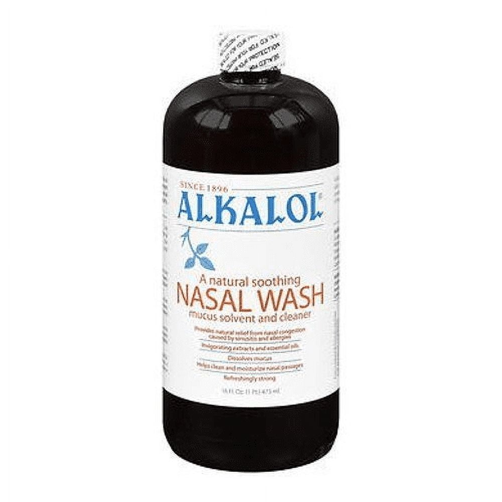 Alkalol Natural Soothing Nasal Wash Mucus Solvent & Cleaner 16 oz, 2 ...