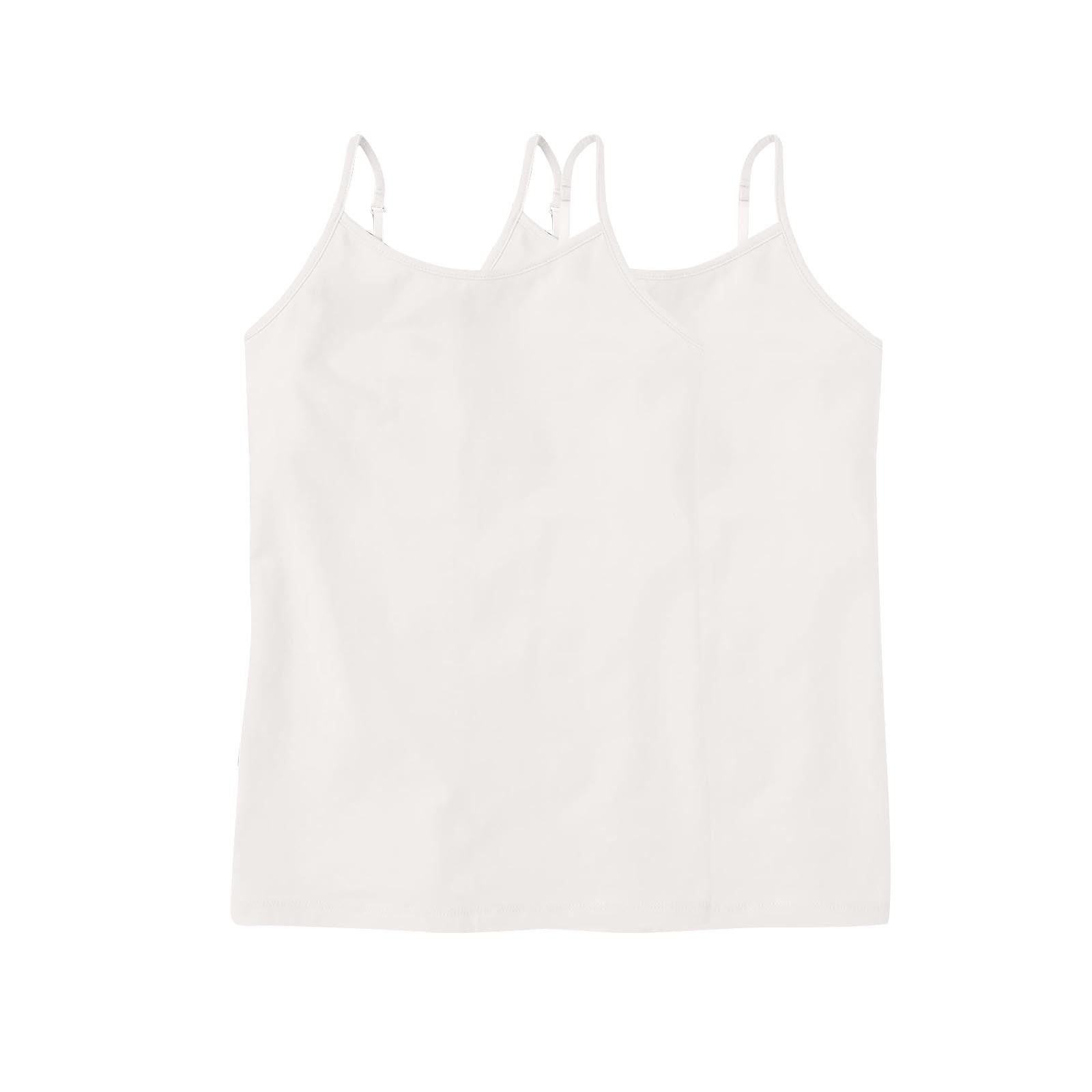 Alkepwun 2 Pack Toddler Girls Basic Camisole Tees Soft Cotton ...