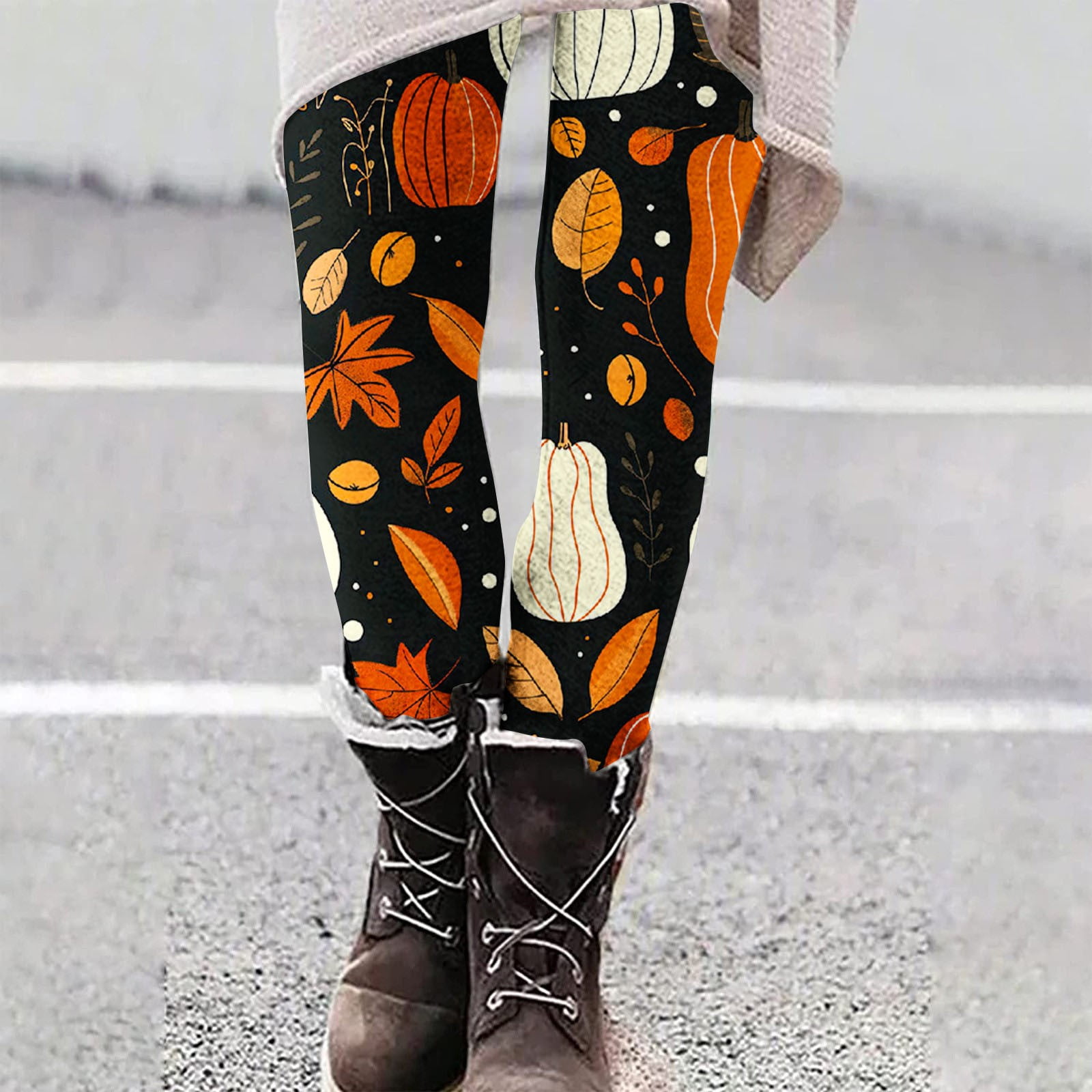 Alkepwun 3D Print Halloween Leggings Women Stretch Halloween Pumpkin ...