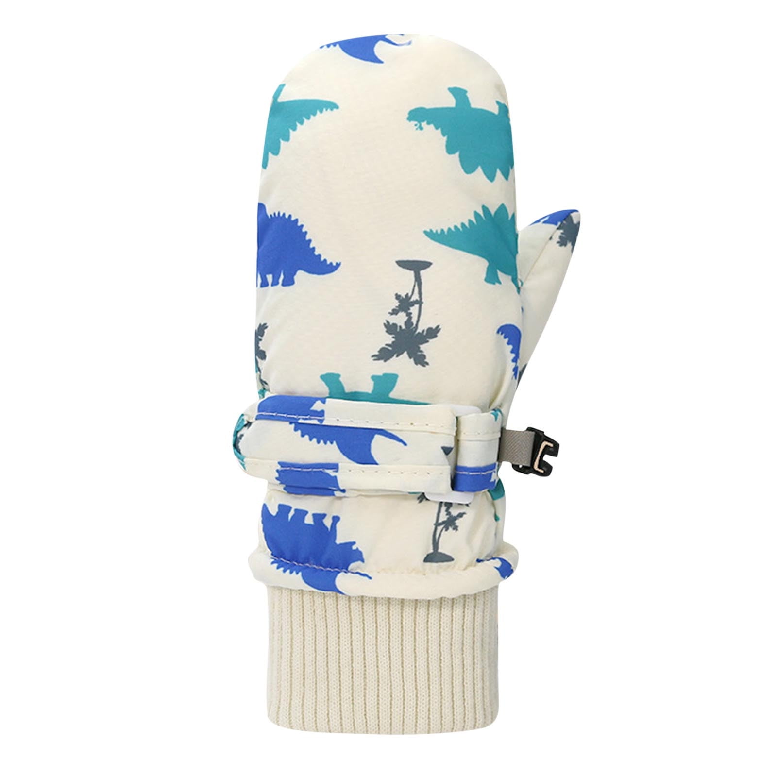 Alkepwun Baby Mittens Winter Dinosaur Print Ski Mitts Winter Fleece ...