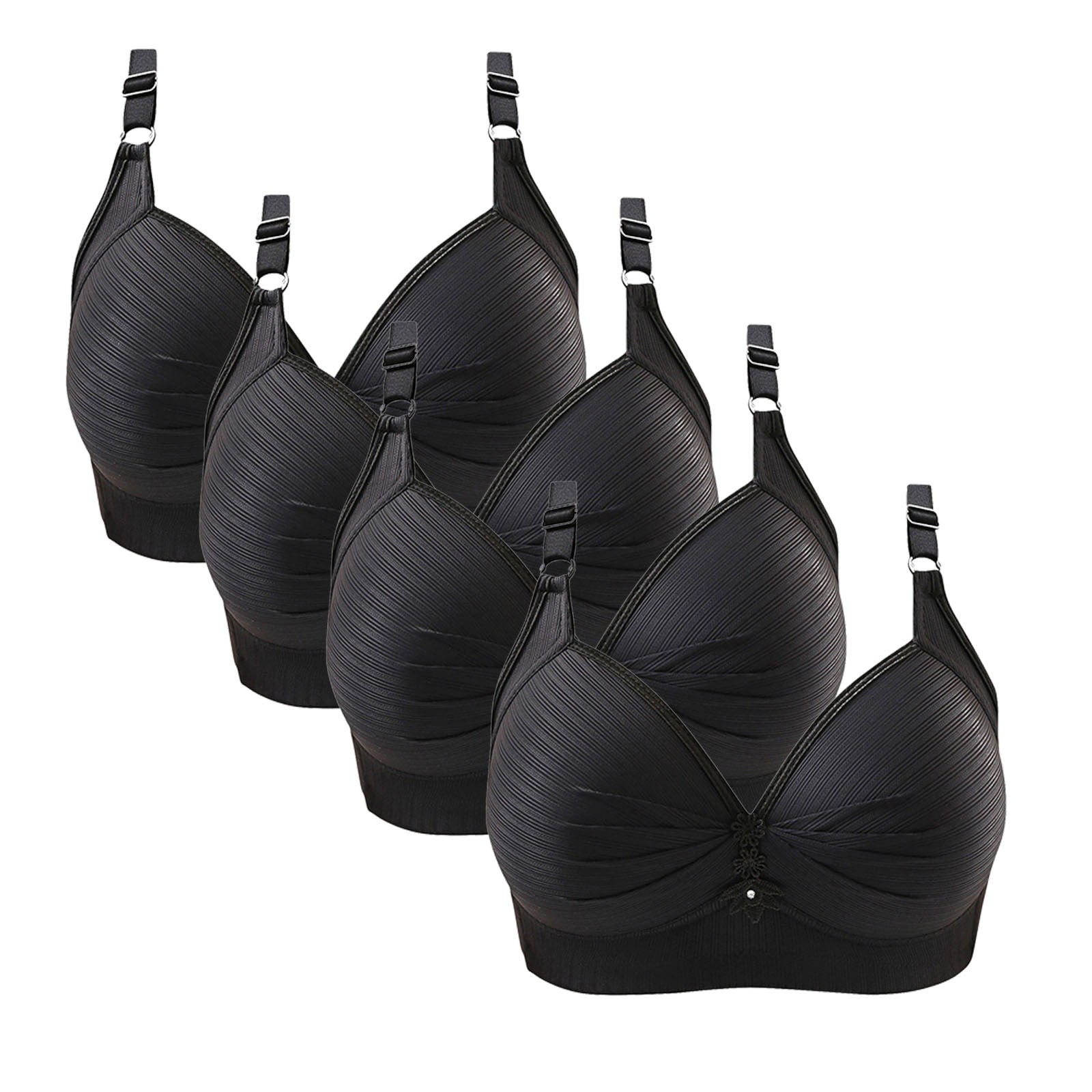 Alkepwun Bras for Women 4 Pack All Day Comfort Bra Full Coverage Wide ...