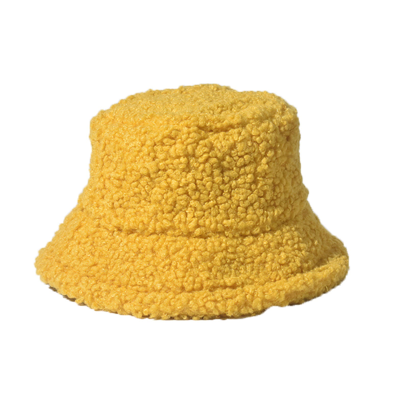 Alkepwun Bucket Hat for Women Winter Warm Plush Fuzzy Hat Faux Fur ...