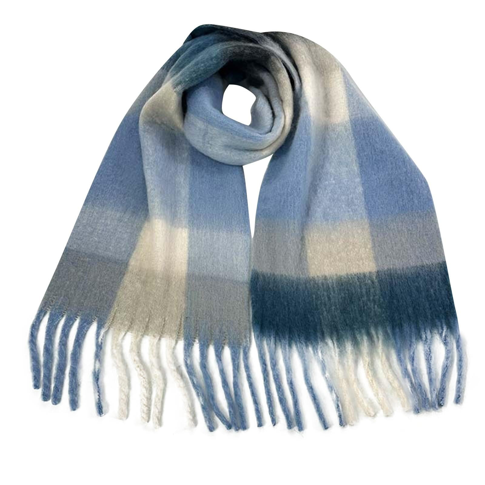 Alkepwun Chunky Winter Scarfs for Women Cold Weather Warm Knit Thick ...