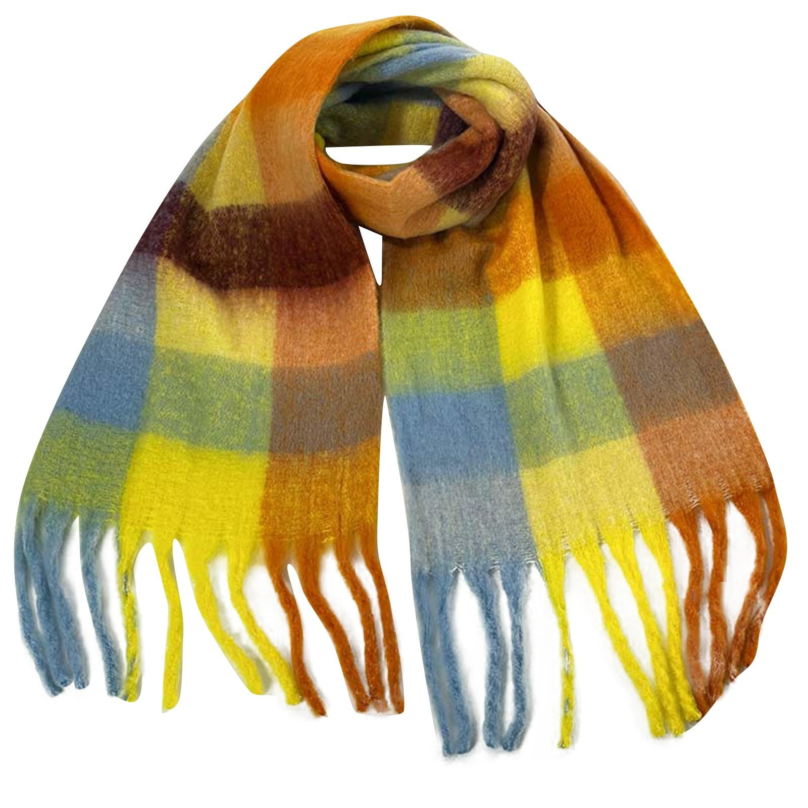 Alkepwun Chunky Winter Scarfs for Women Cold Weather Warm Knit Thick ...