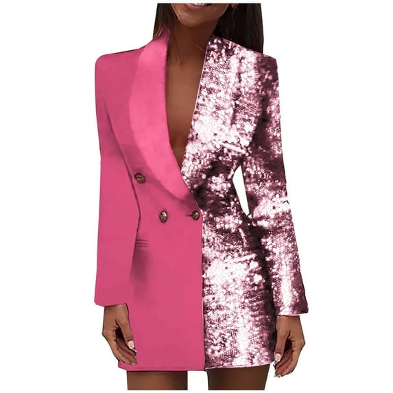 Alkepwun Cocktail Dresses for Women Sequined Patchwork Colorblock Long ...