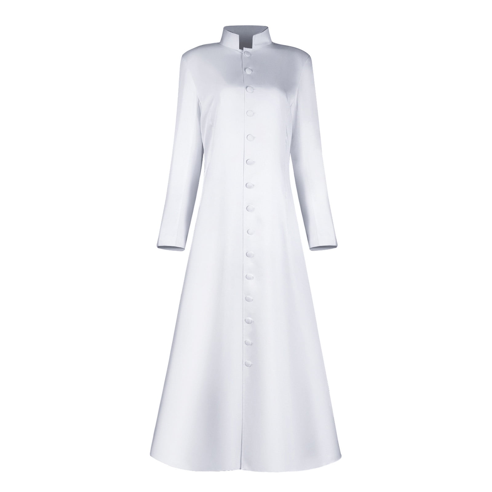 Alkepwun Cosplay Costumes for Women Long-Sleeved Buttoned Clergy Robe ...