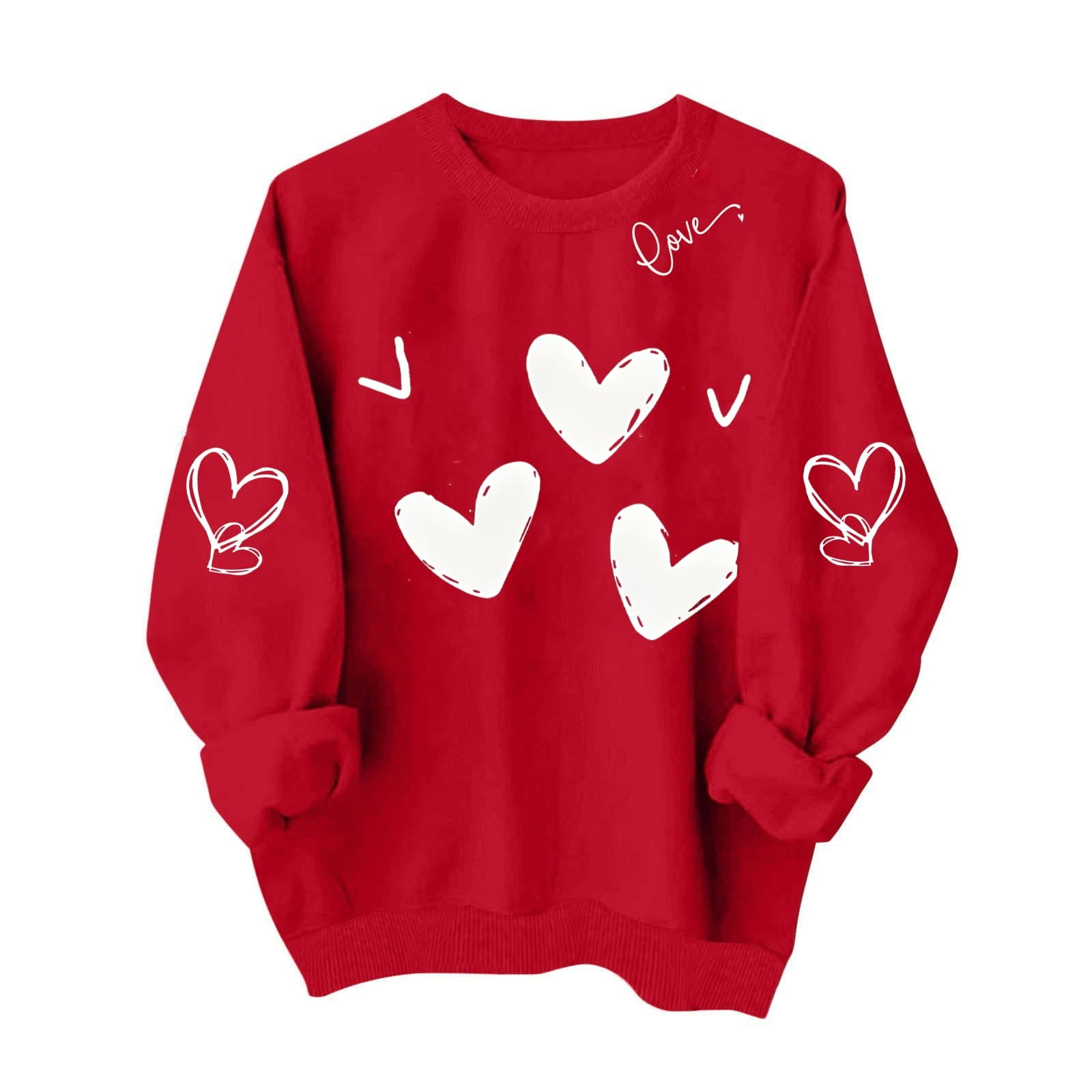 Alkepwun Crewneck Sweatshirts Women Valentine's Day Heart Bow Graphic ...