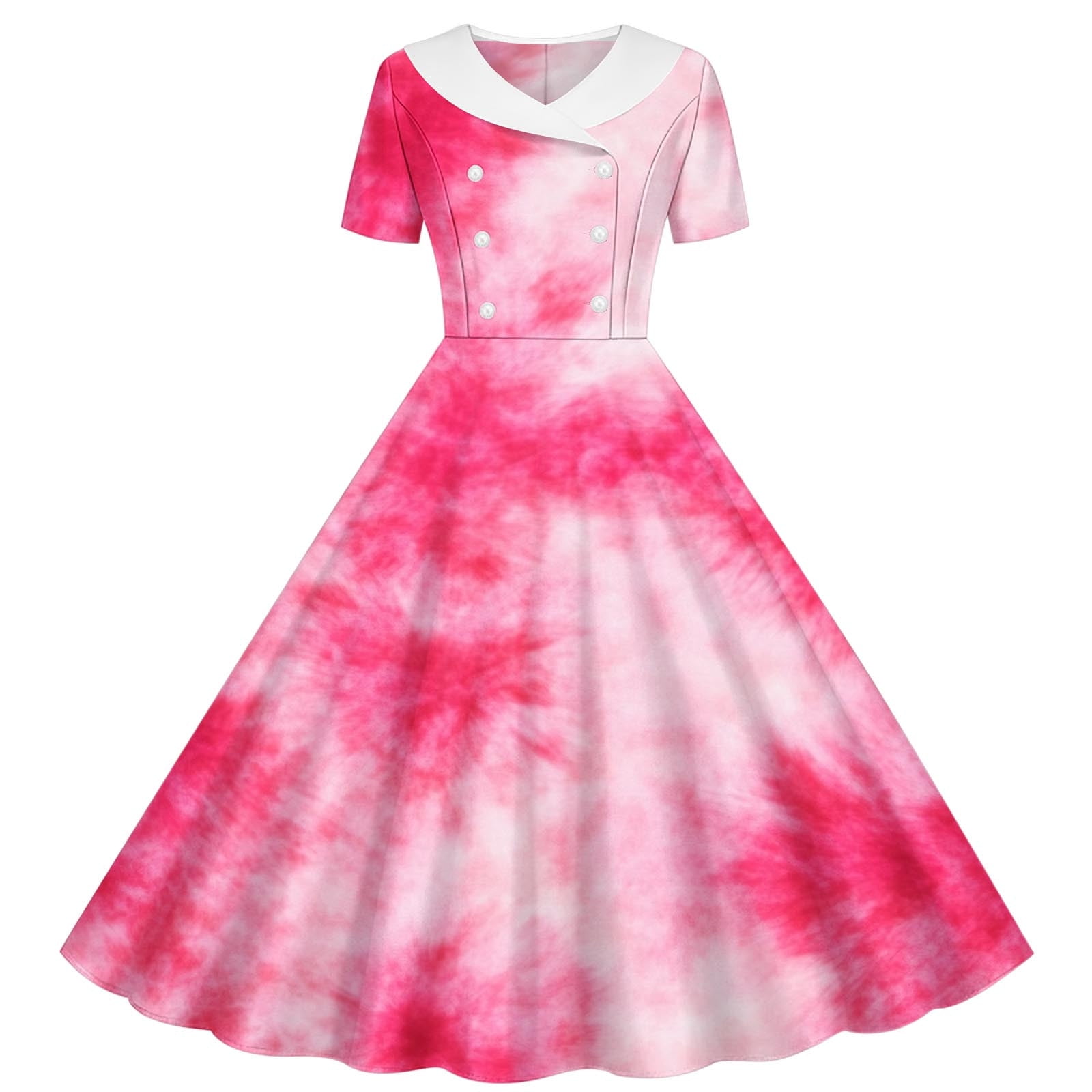 Alkepwun Dresses for Teens Age 5-14 Hepburn Style Polka Dots Print ...