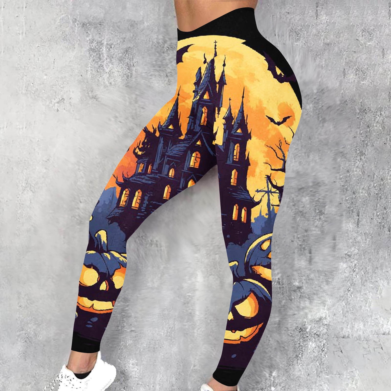 Alkepwun Halloween Leggings for Women Funny Pumpkin Tights Halloween ...