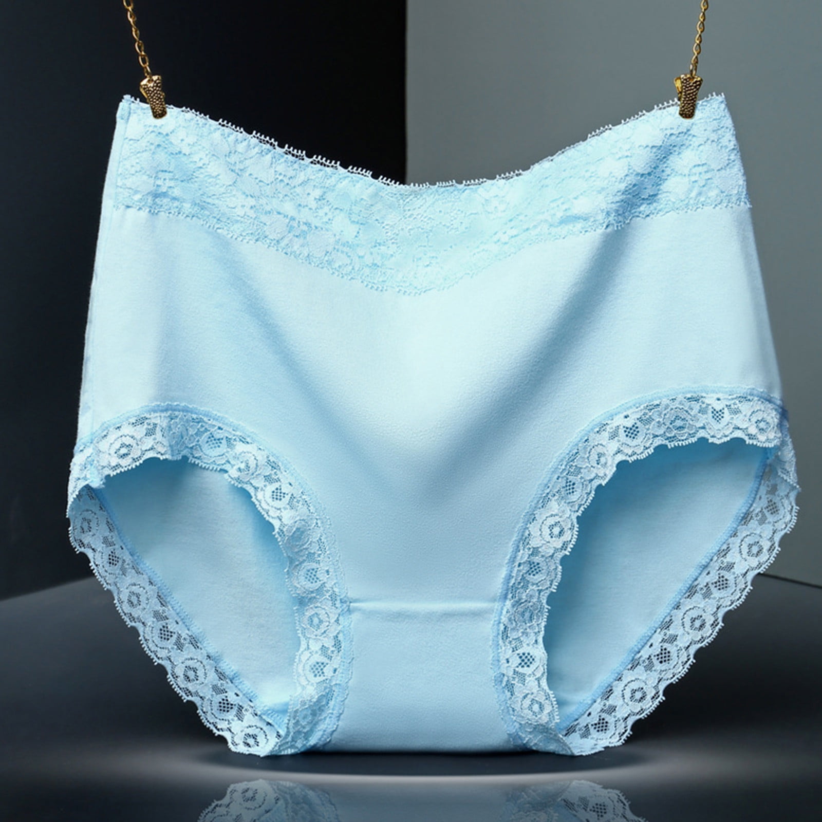 Alkepwun High Waisted Lace Panties for Women Cotton Underwear High Rise ...